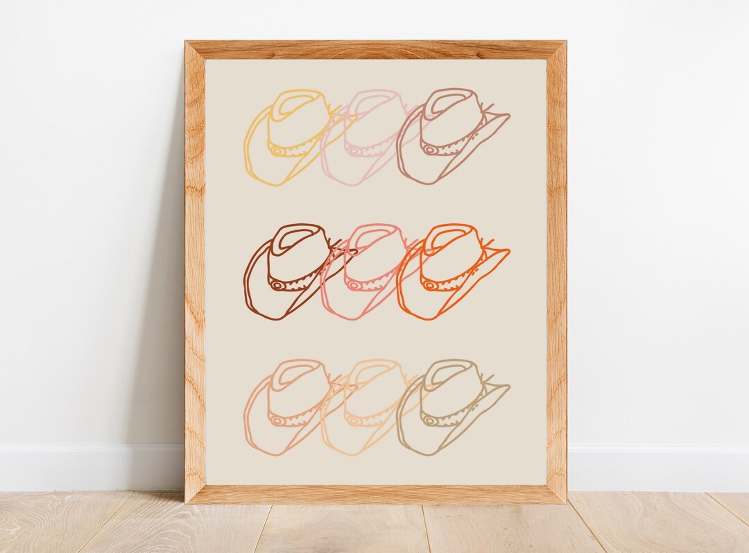 Line Hats | Western Decor | Western Wall Decor | Western Prints ...