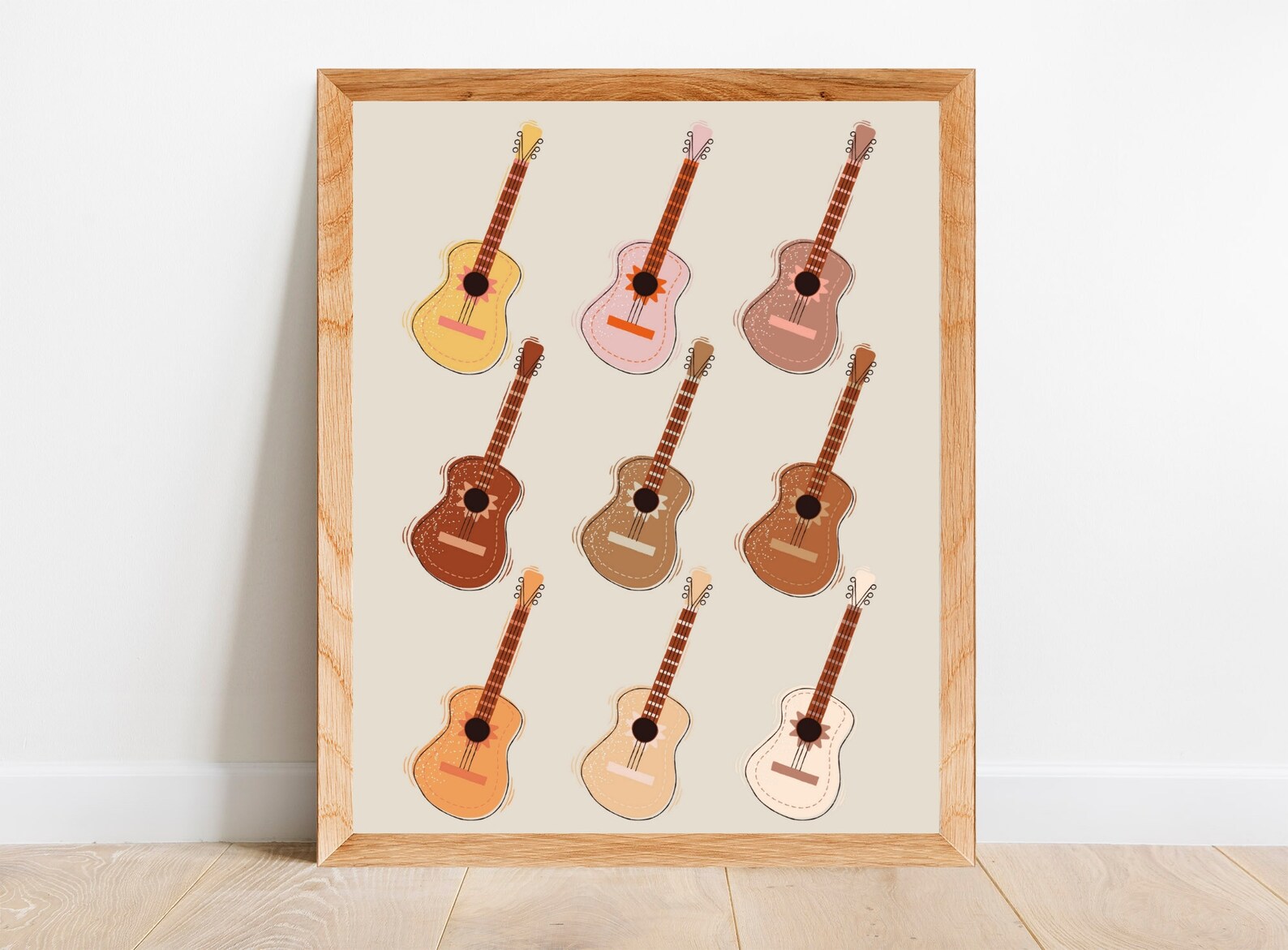 Western Boho Decor Guitars Art Print Boho Decor Western | Etsy