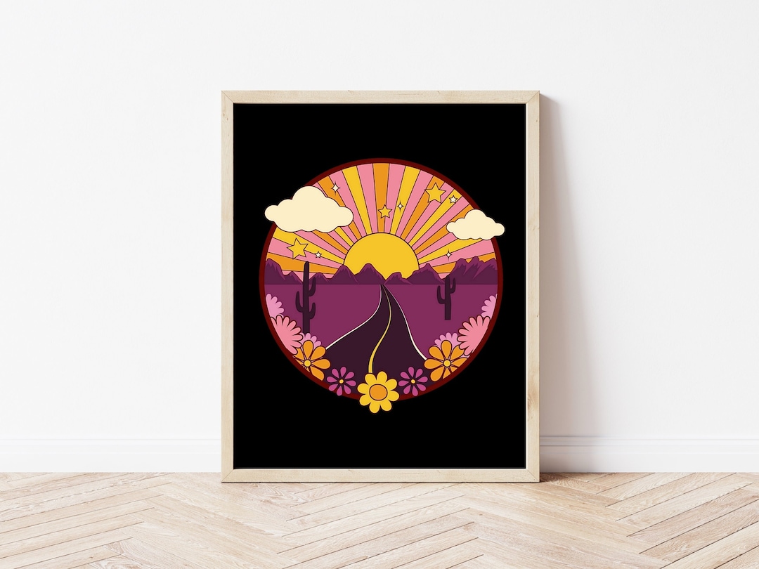 Desert Dreamin | Desert Wall Art | Desert Print | Desert Sunset | 70s ...