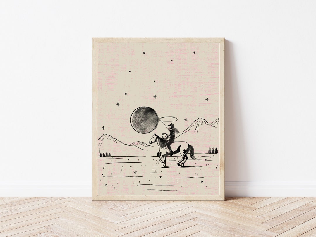 Lasso the Moon | Cowgirl Art Print | Desert Wall Art | Southwestern ...