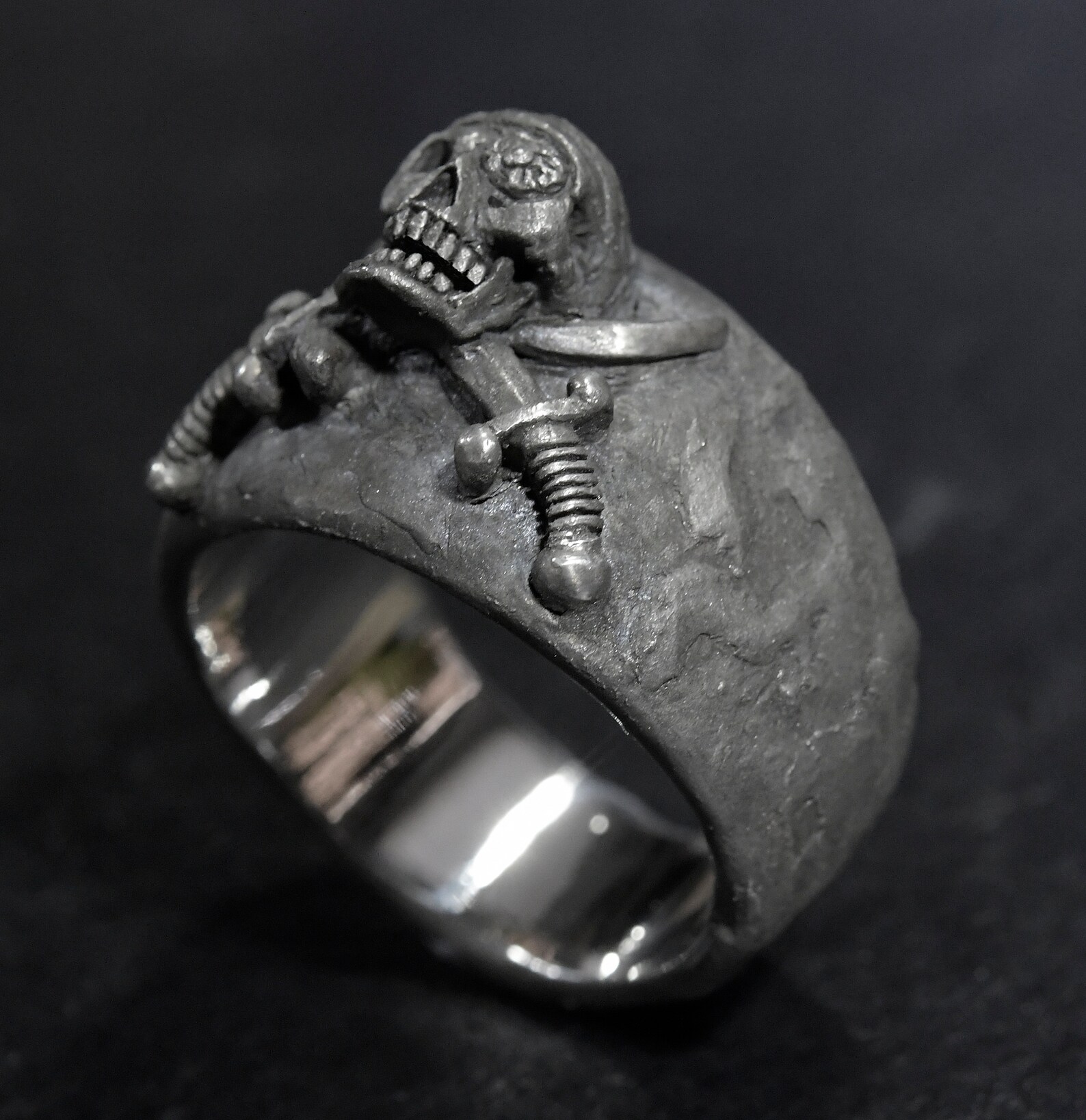 Pirate Ring, Man Skull Ring, Jolly Roger, Skull and Crossbones - Etsy