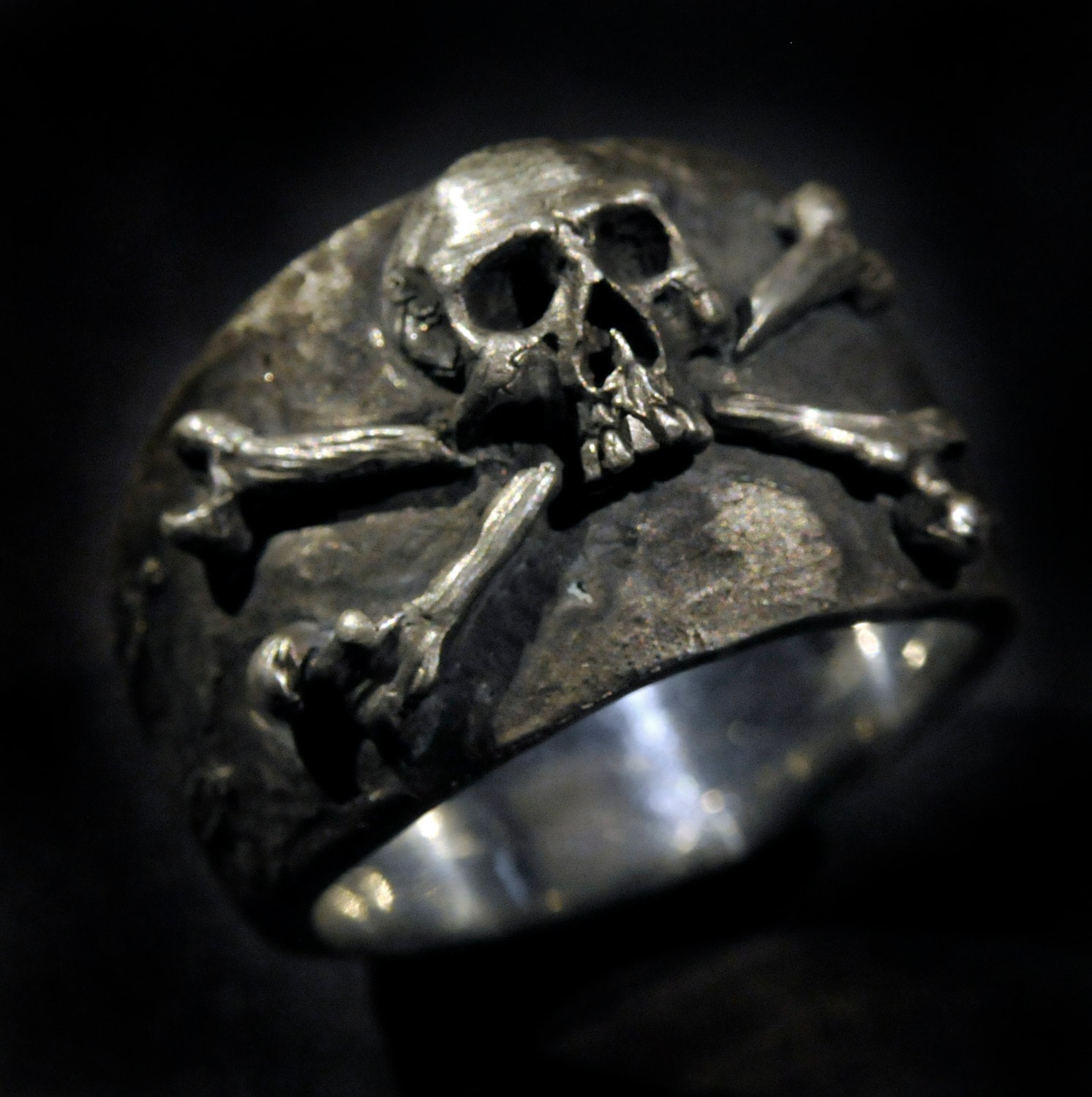 Skull Ringpirate Ringskull and Crossbones Ringmens Silver - Etsy