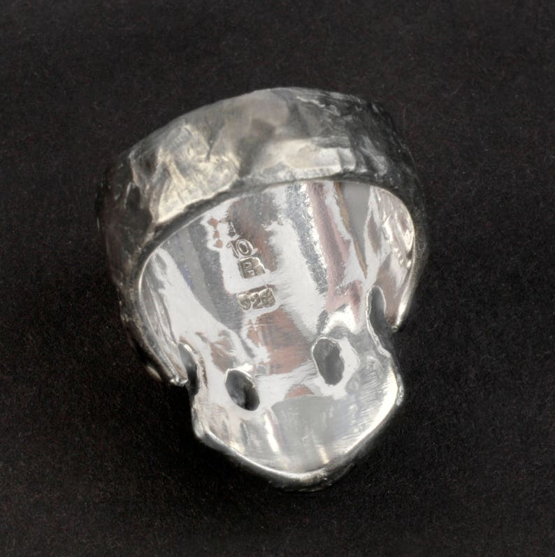 Skull Ring, Large Size,full Jaw, Silver Mens Skull Ring, Biker, Masonic ...