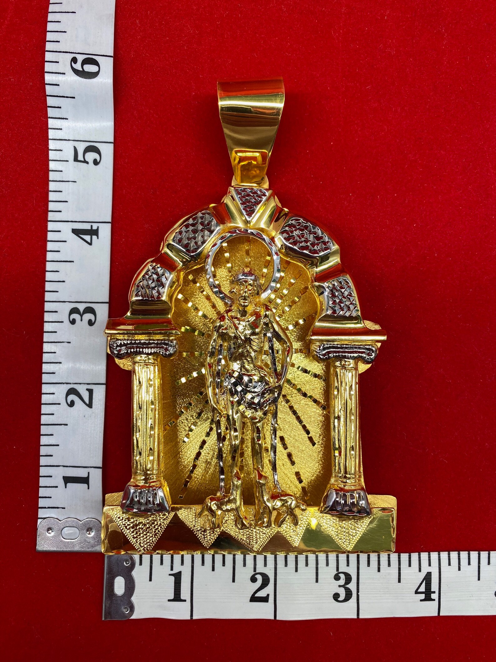 Saint Lazaro 3 D Medallion Charm Pendent in 925 Silver 5 - Etsy