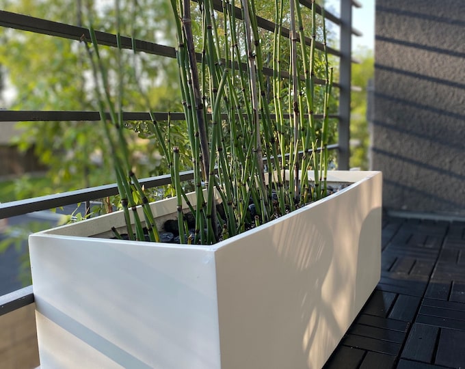 Belmont Rectangle Modern Planter Box White. Made From Hand Laid ...