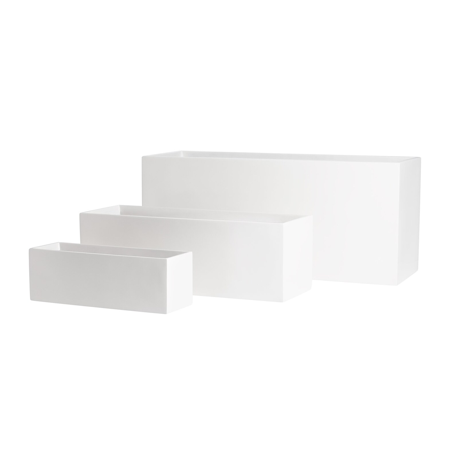 Belmont Rectangle Modern Planter Box - White. Made From Hand Laid ...