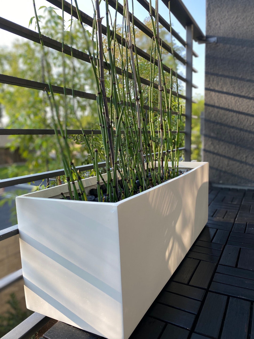 Belmont Rectangle Modern Planter Box - White. Made From Hand Laid ...