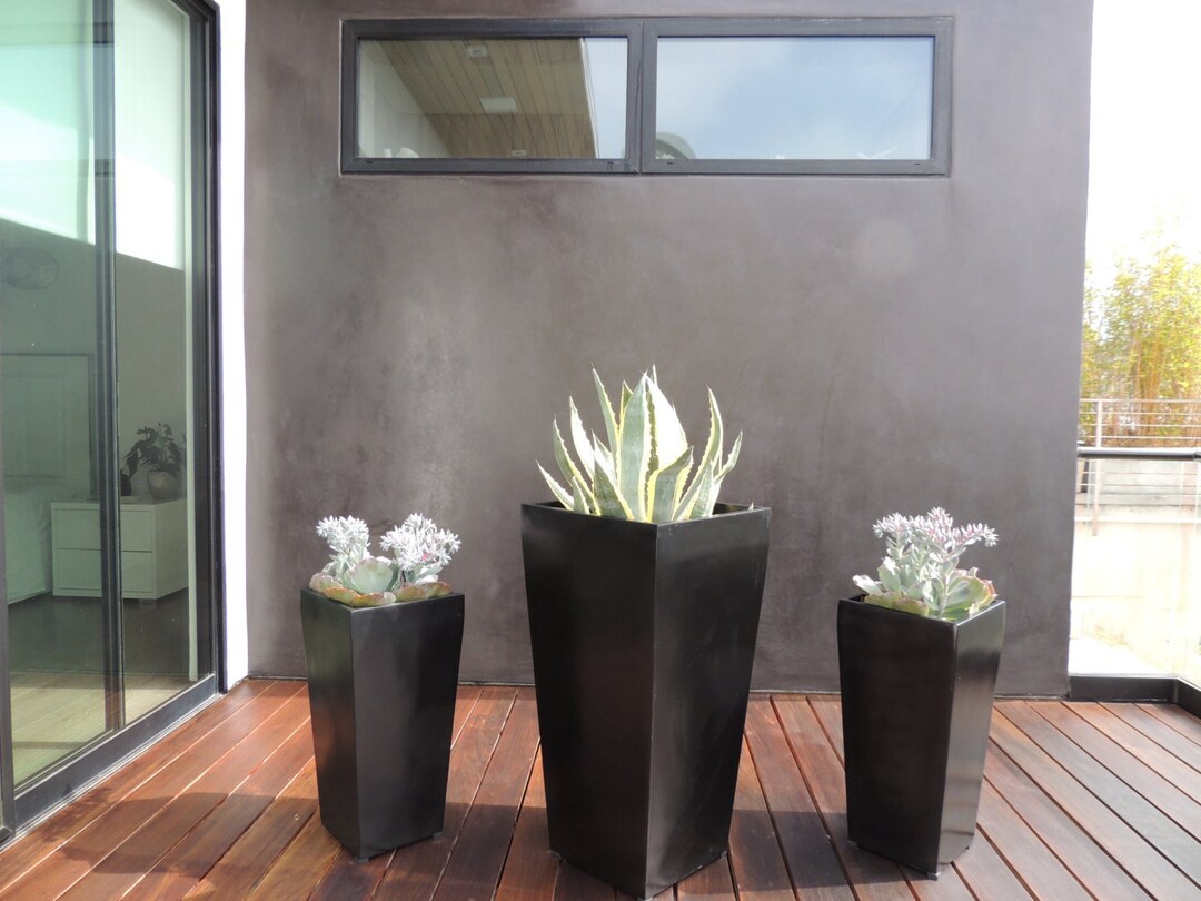 Windsor Tall Square Modern Planter - Black. Made From Hand Laid ...