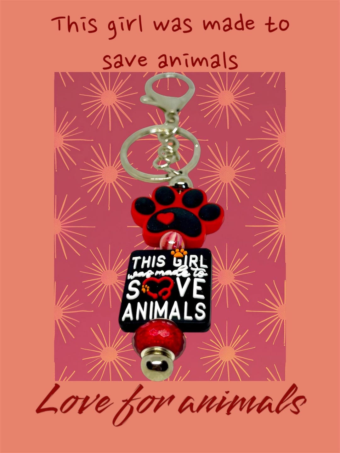 Animal Lover|this Girl Was Made to Save Animals:metal Keychain With ...
