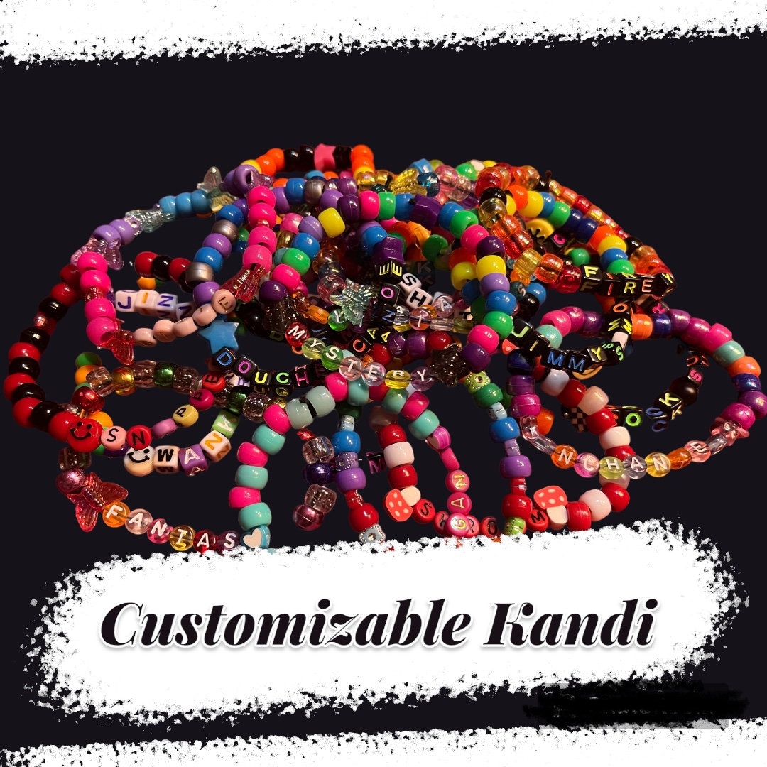 15 Assorted or Custom Raver Music Festival Kandi Bracelets - Etsy