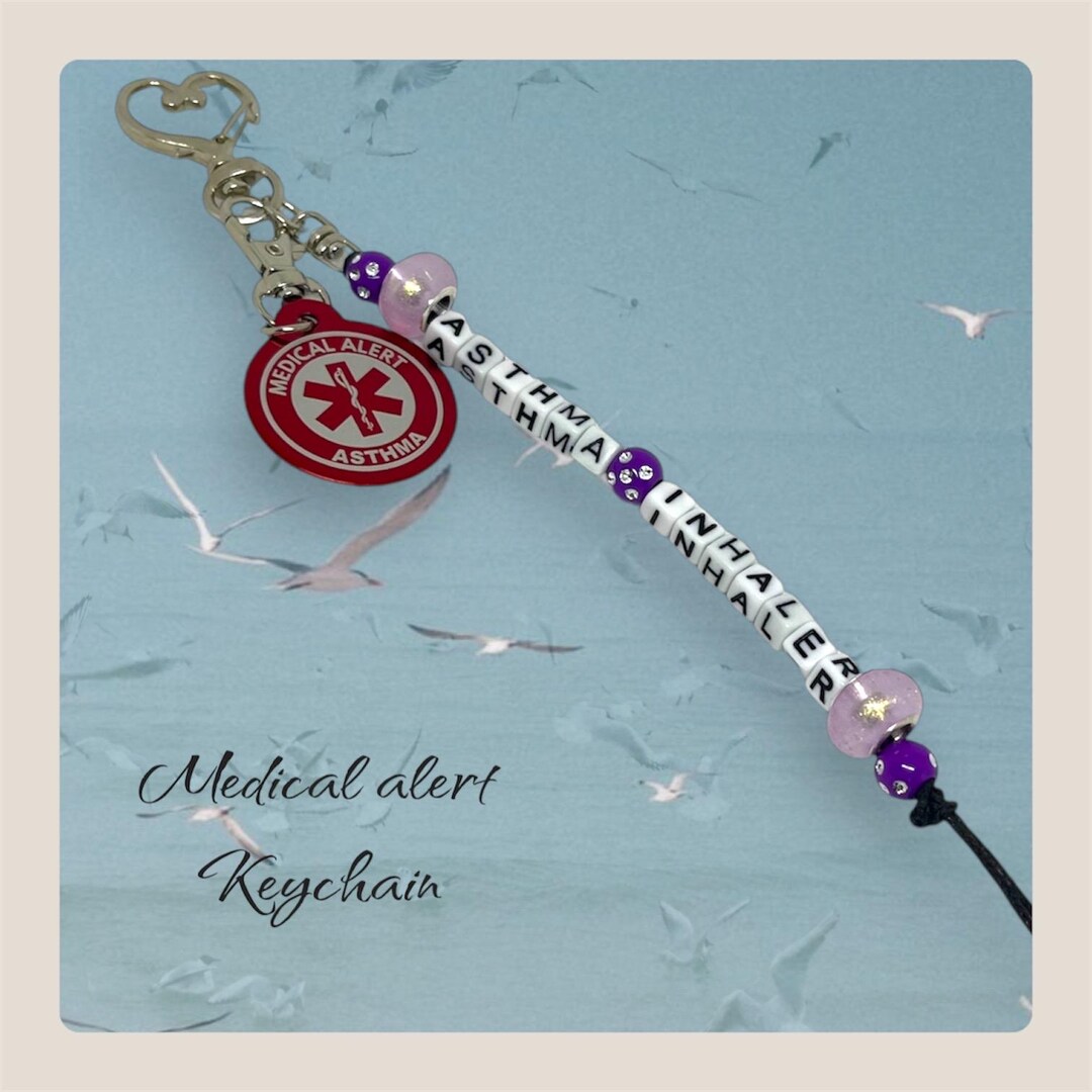 Asthma/inhaler Medical Alert Keychain - Etsy