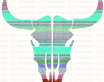 Serape Cow Skull PNG - Etsy