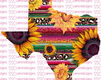 Aztec Sunflower Texas PNG, Sublimation Download, Desert, Cactus ...
