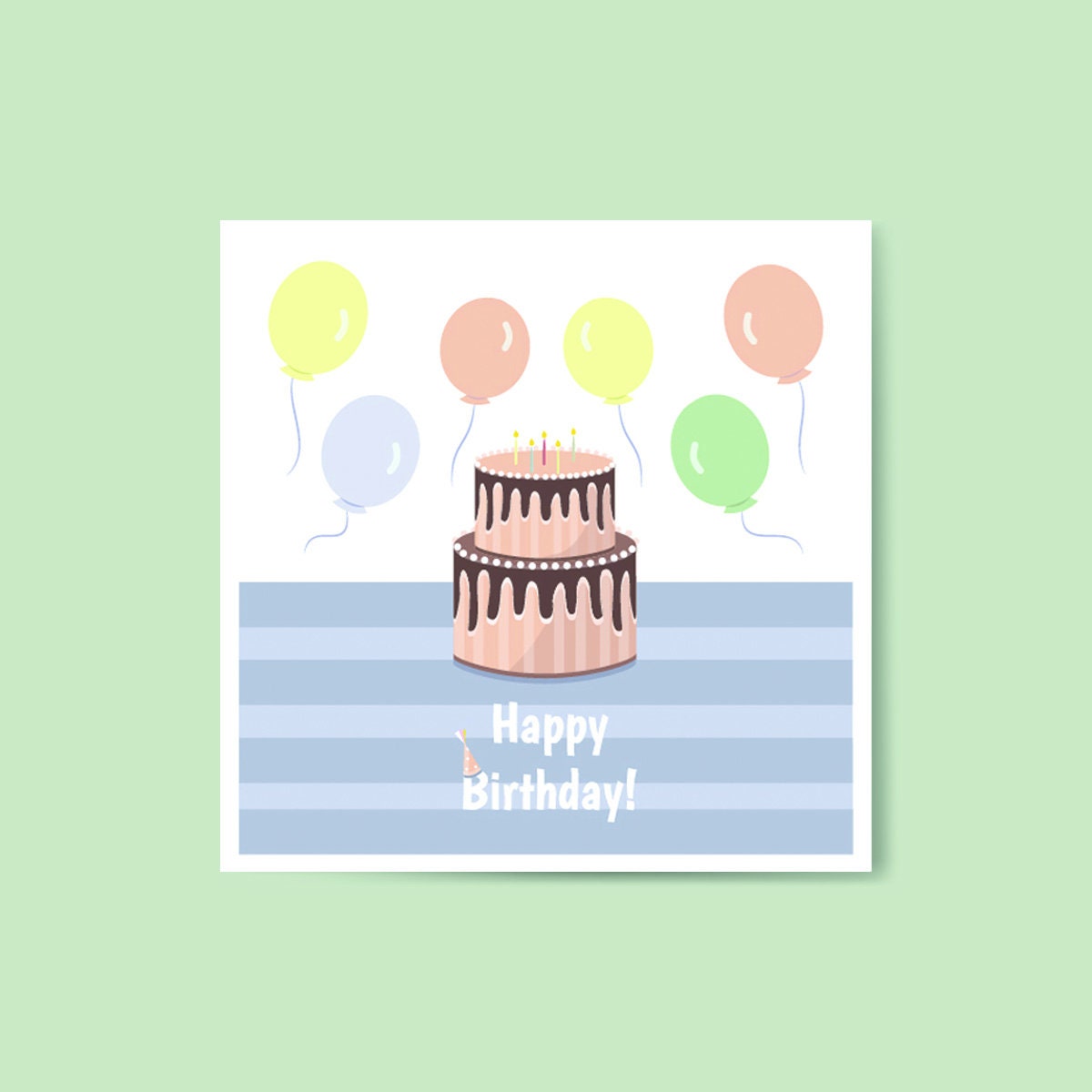 Digital Birthday Postcard Happy Birthday Download Birthday Card B-day ...