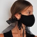 Black Cotton Mask, Black Ties Mask, Duoble Layer Mask, Decorative Mask ...
