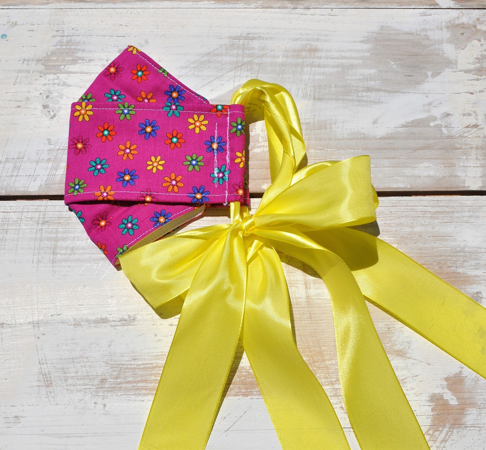 Set Mask Headband, Flowers Rustic Mask, Triple Layer Mask, Decorative ...