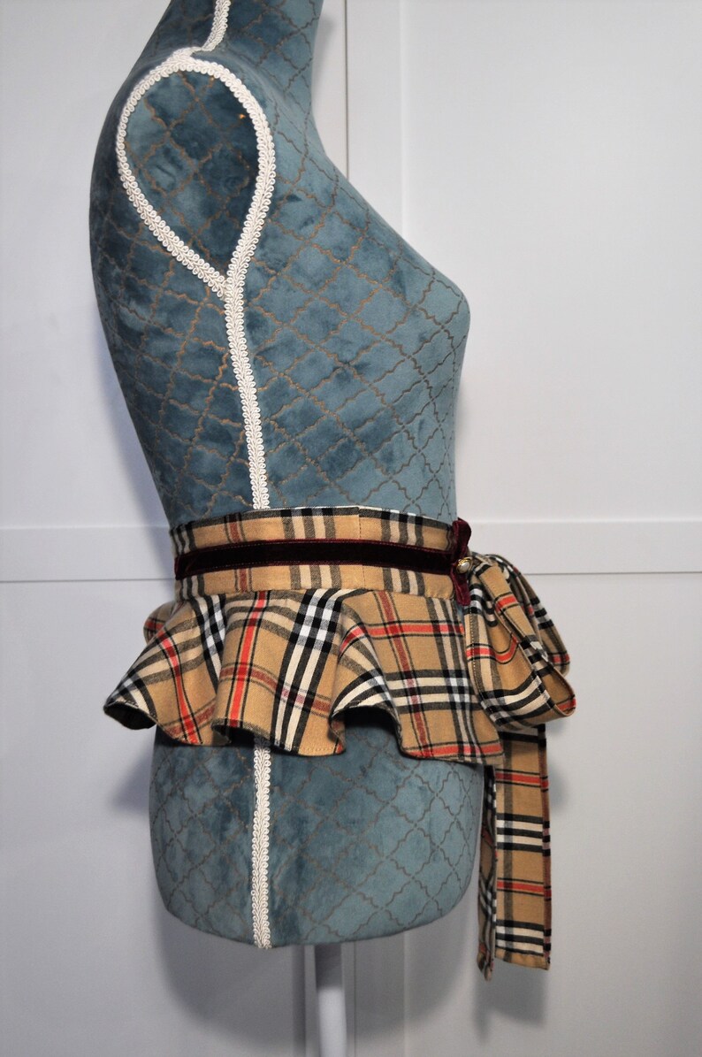 Plaid Ruffle Belt Fabric Ruffle Belt Fabric Belt Long Tie - Etsy