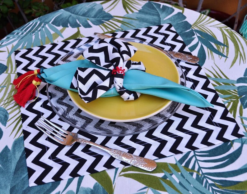 Tropical Tablecloth, Green Red Tablecloth, Cotton Tablecloth, Dining ...