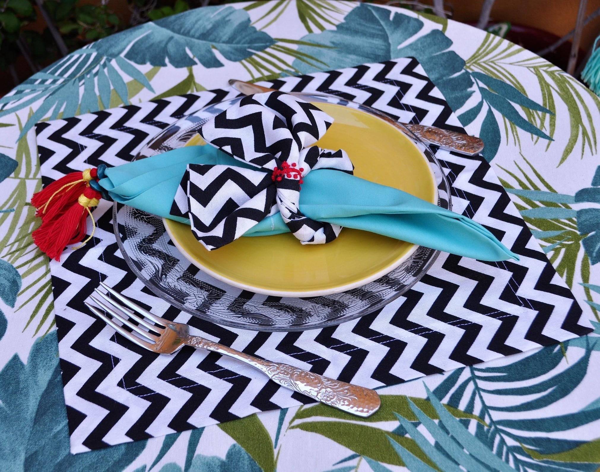 Tropical Tablecloth, Green Red Tablecloth, Cotton Tablecloth, Dining ...
