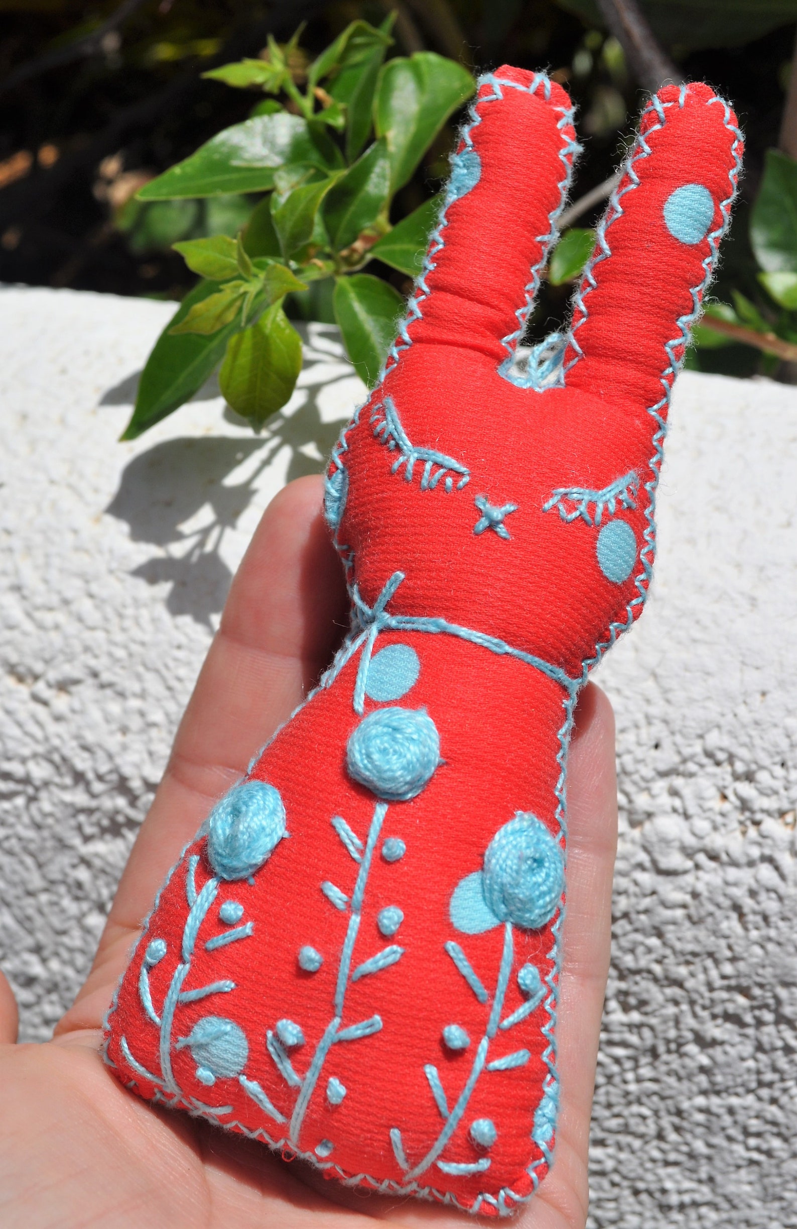 Linen Easter Bunny, Rustic Easter Bunny, Embroidery Bunnies, Fabric ...