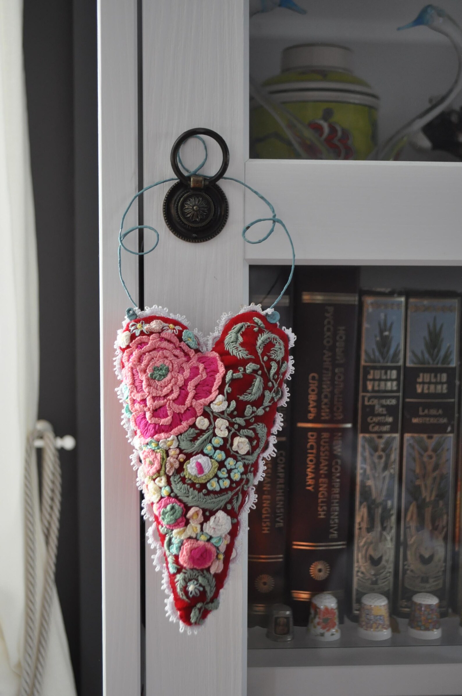 Embroidered Heart, Valentine Gift Heart, Red Velvet Heart, Brazilian ...
