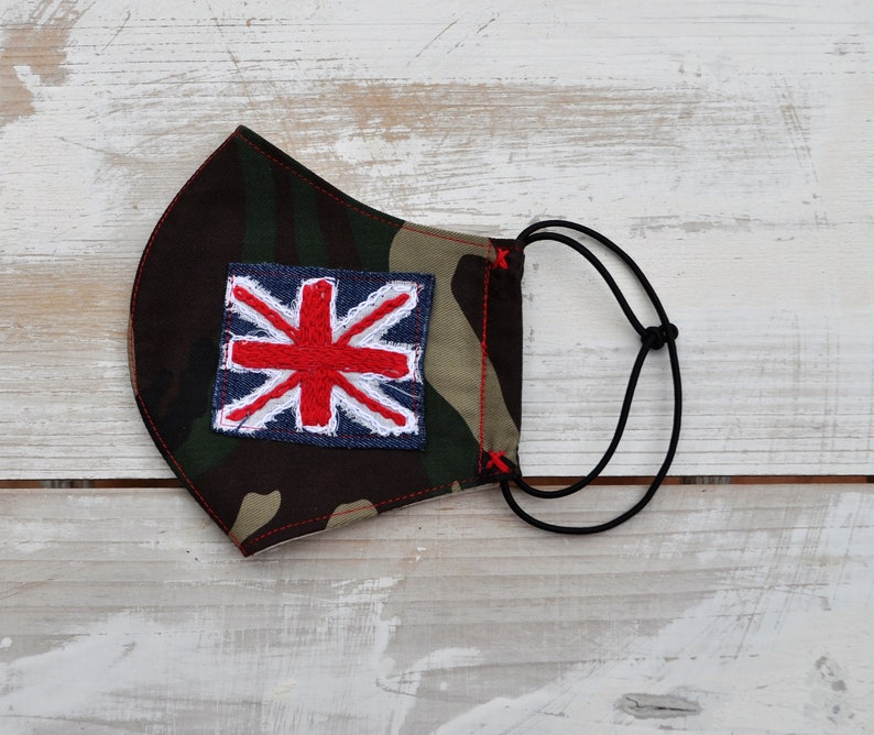 Camouflage Men Mask, British Flag Mask, Duoble Layer Mask, Designer Men ...