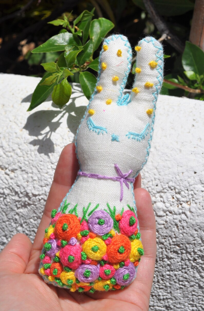 Linen Easter Bunny Rustic Easter Bunny Embroidery Bunnies - Etsy