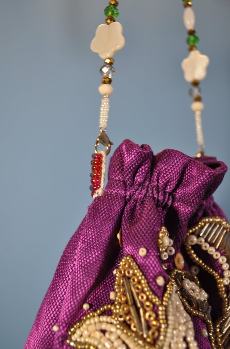 Jewel Small Sack Bag, Small Lilac Pouch, Jewel Bridal Pouch, Wedding ...