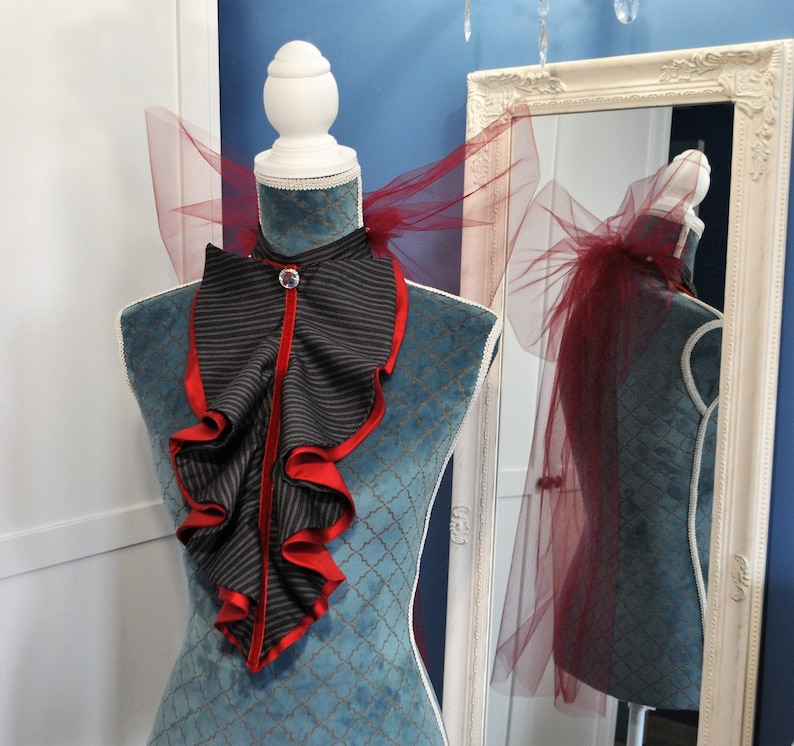 Necktie Ruffle Jabot, Lace Necktie Jabot, Coquillier Jabot Tie, Lace ...