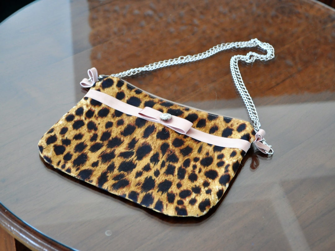Leopard Clutch, Shoulder Clutch Bag, Strap Zipper Clutch, Leopard Print ...