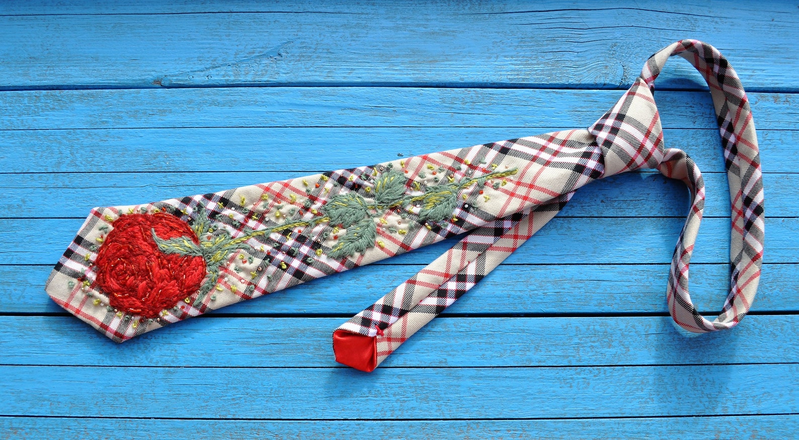 Women Tie With Rose, Cotton Flowers Tie, Jewelry Women Ties, Embroidery ...