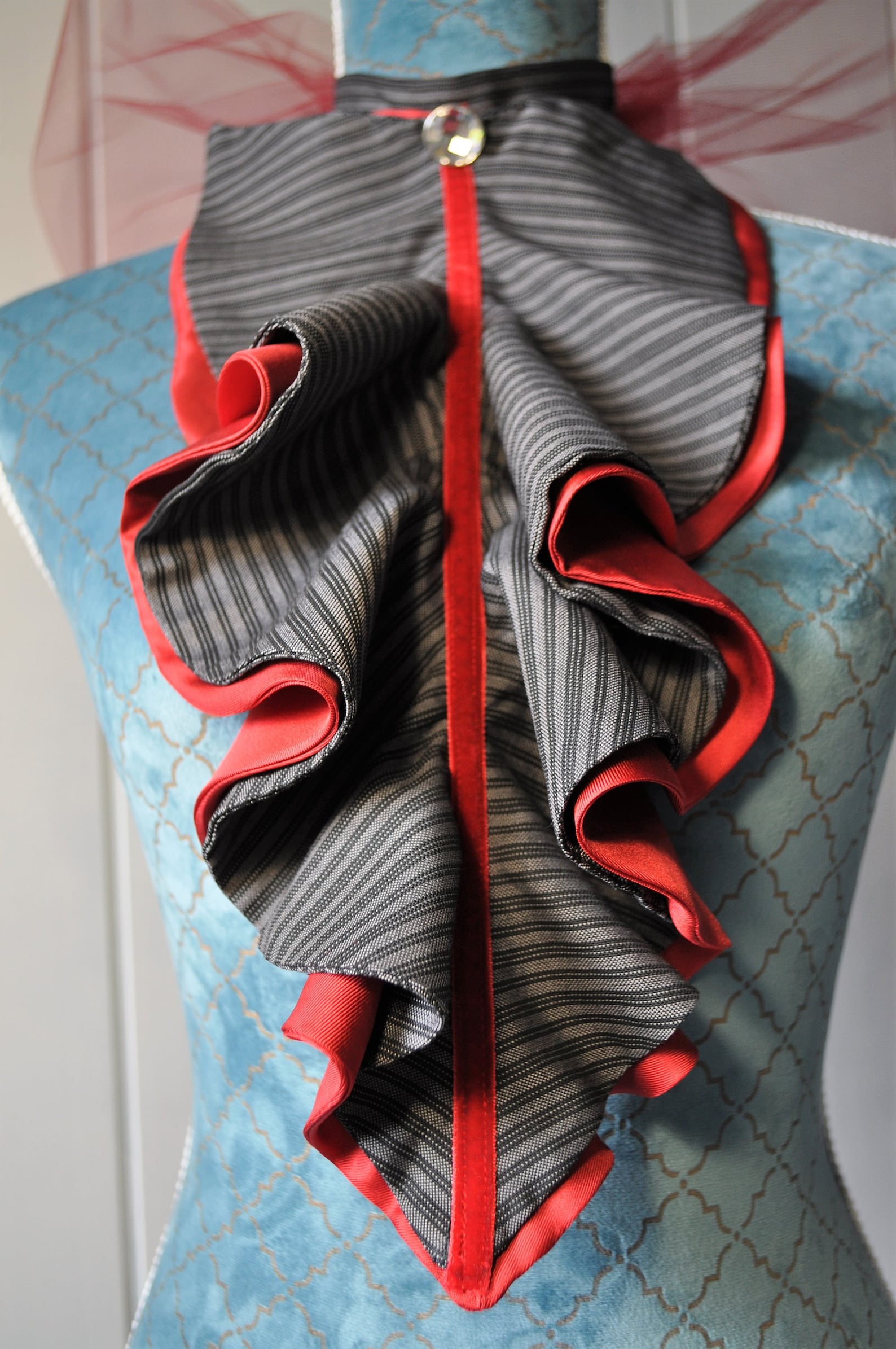 Necktie Ruffle Jabot Lace Necktie Jabot Coquillier Jabot | Etsy