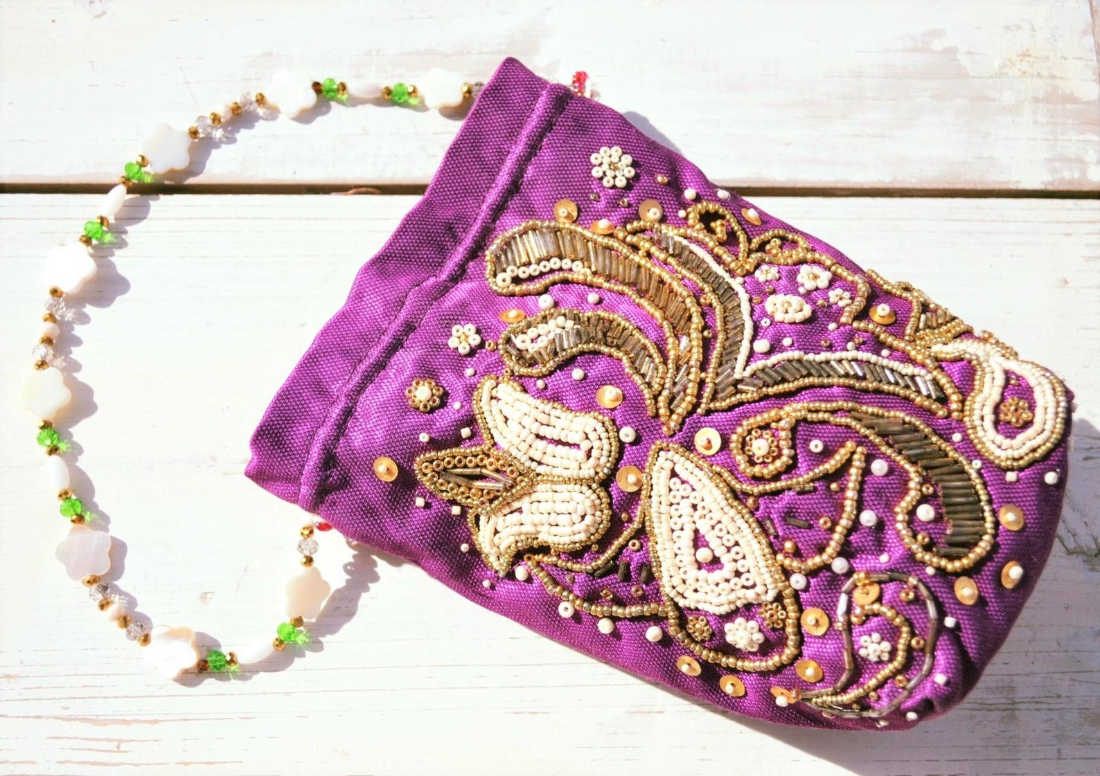 Jewel Small Sack Bag, Small Lilac Pouch, Jewel Bridal Pouch, Wedding ...
