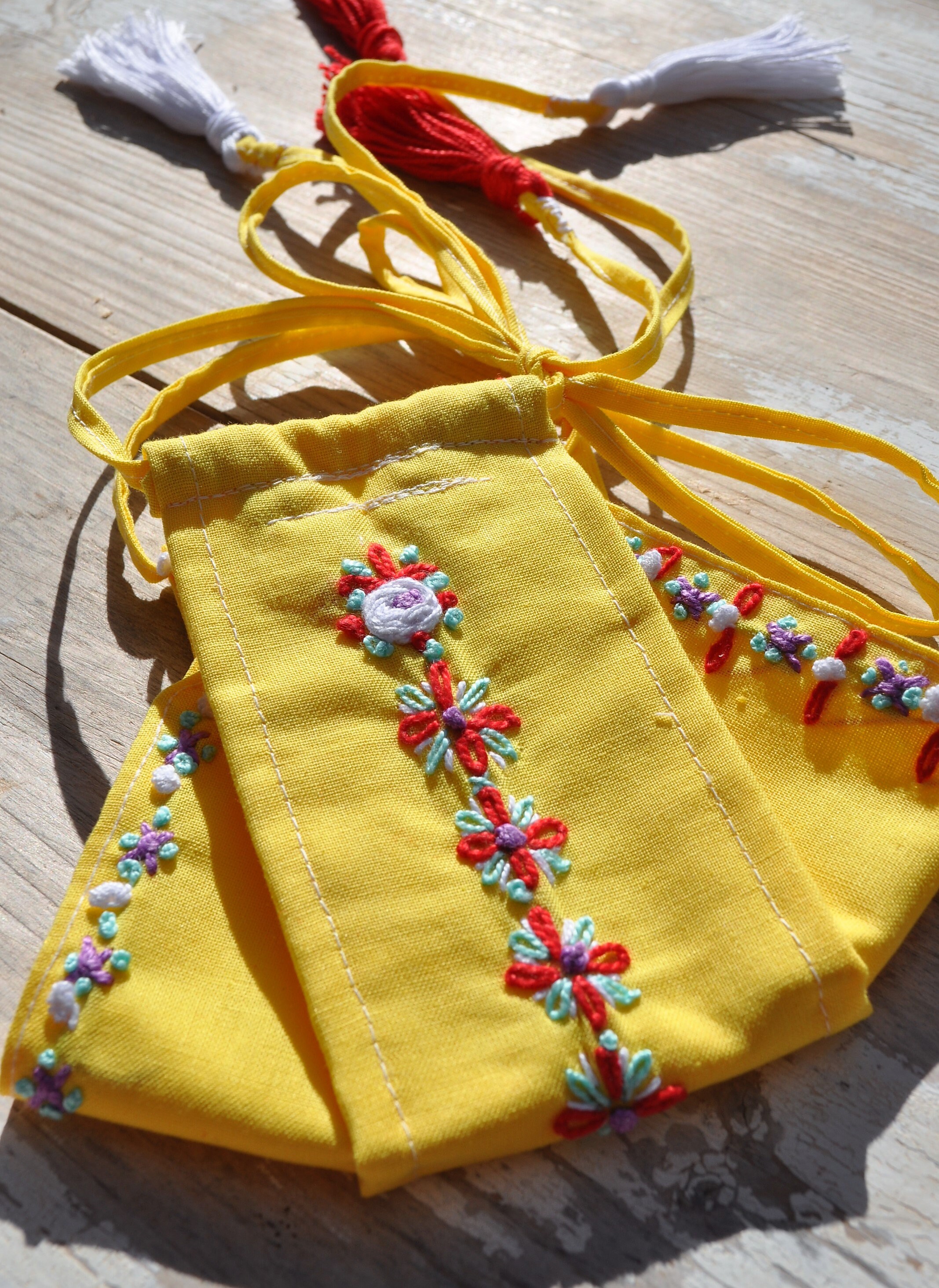 Hand Embroidery Mask Yellow Face Mask Triple Layer Mask - Etsy