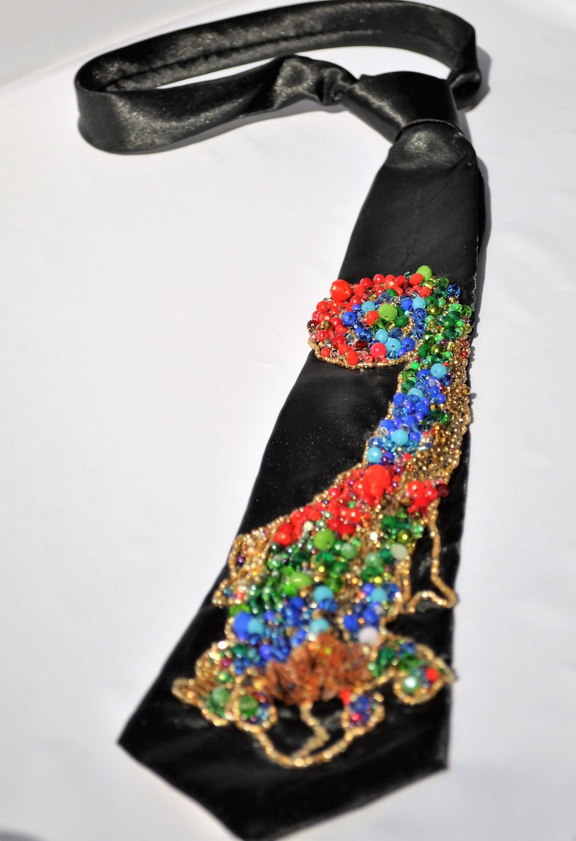 Women Tie Dragon Black Neck Tie Jewel Jewelry Neck Tie - Etsy