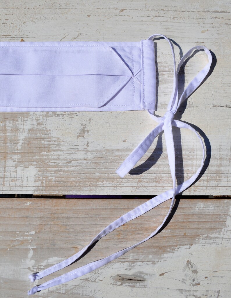 Designer White Mask White Mask With Ties Triple Layer Mask - Etsy