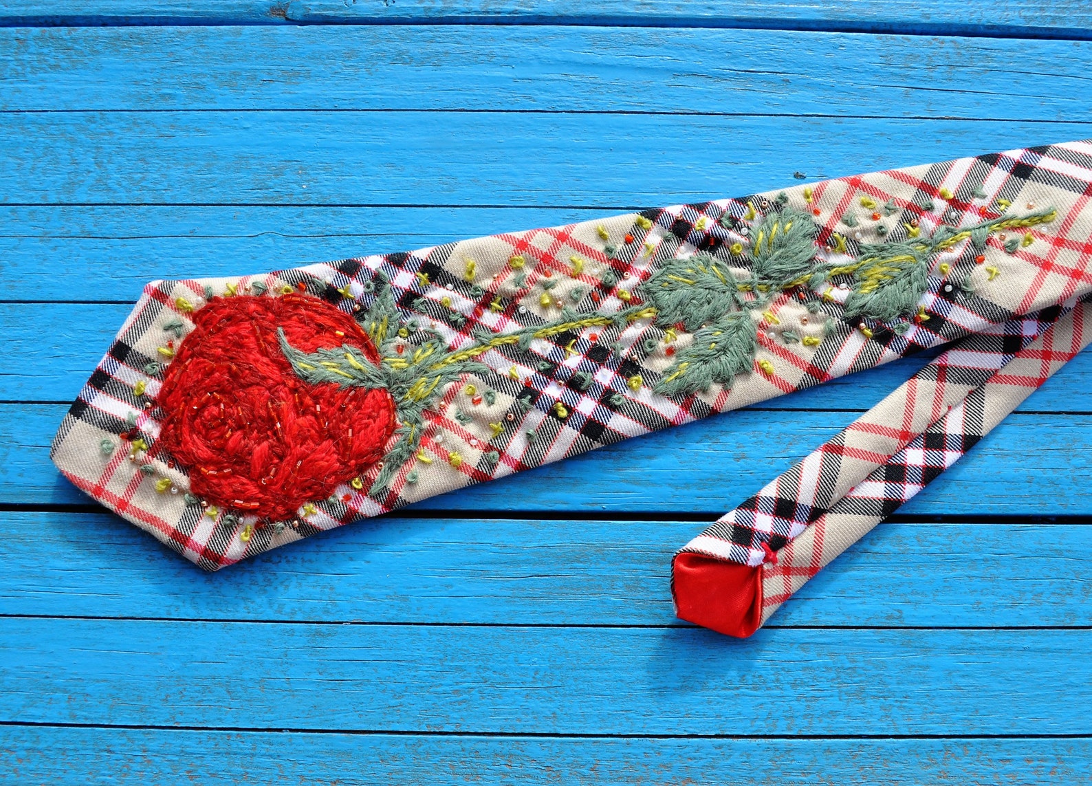 Women Tie With Rose, Cotton Flowers Tie, Jewelry Women Ties, Embroidery ...