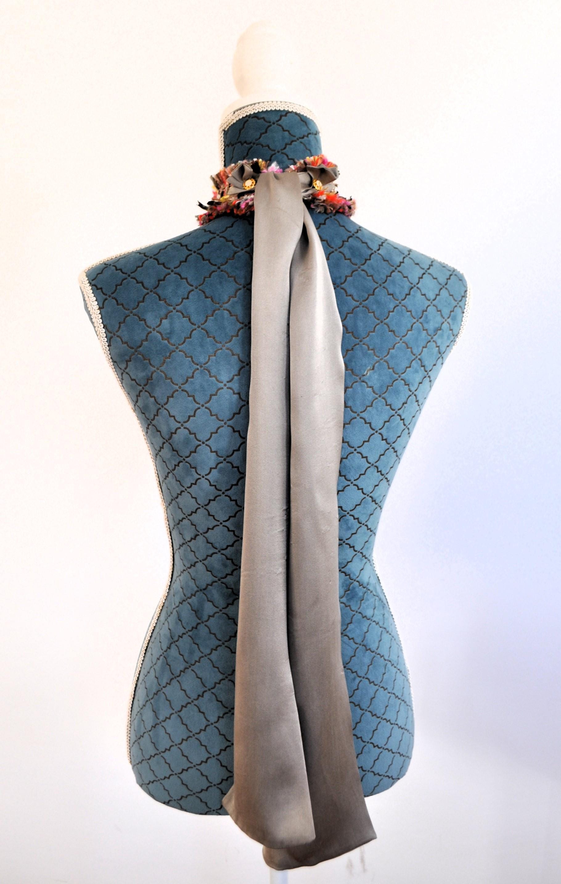 Tweed Ruffle Jabot, Fashionable Tie, Victorian Jabot, Tweed Fringe ...