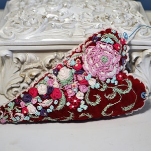 Embroidered Heart Valentine Gift Heart Red Velvet Heart - Etsy