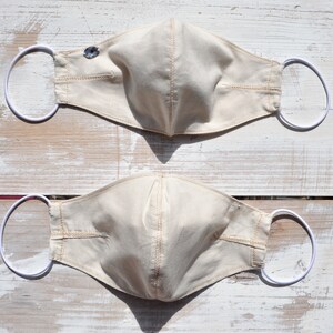 Designer Beige Mask, Mask With Ties, Triple Layer Mask, Decorative Mask ...