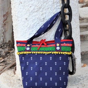 Beach Bag Sea Style, Large Blue Beach Bag, Tote Bag Sea Print, Beach ...