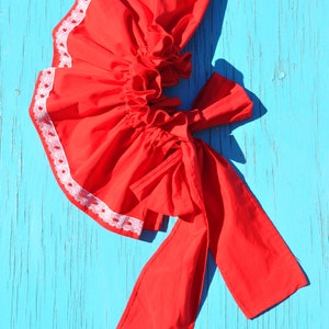 Extra Large Collar, Detachable Collar, Ruffle Red Collar, Embroidered ...