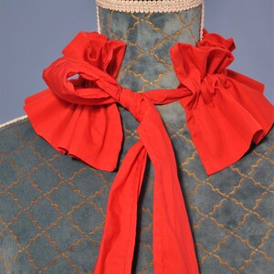 Ruffle Red Collar , Red Scarlet Jabot, Long Ties Collar, Bridal Jabot ...
