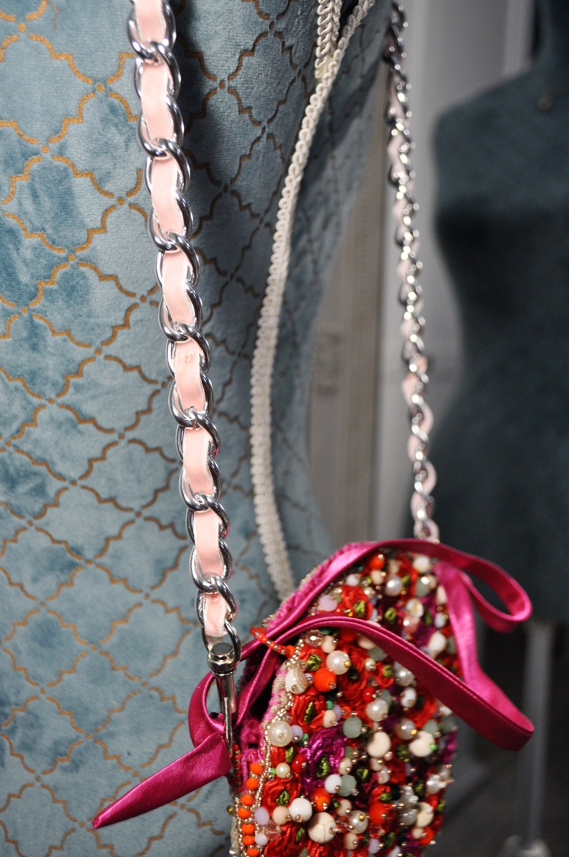 Bags Chain Strap, Clutch Chain Strap, Silver Rose Chain, Chain Handle ...