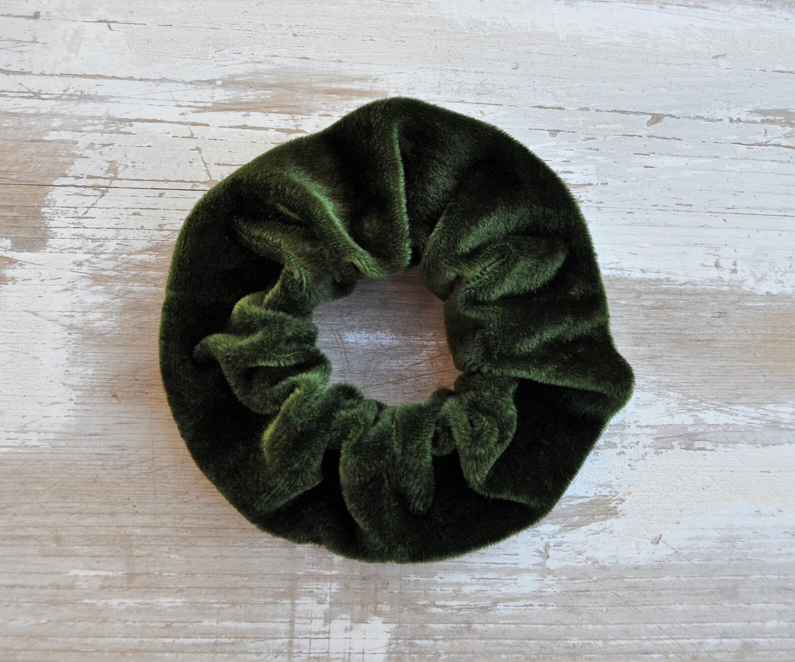Big green scrunchie big velour hair tie scrunchies bracelet | Etsy
