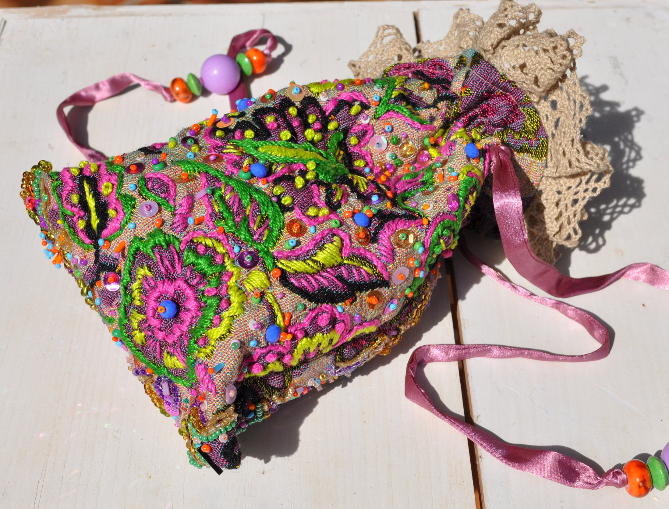 Jewel Sack Bag Small Tapestry Pouch Jewel Tapestry Pouch | Etsy