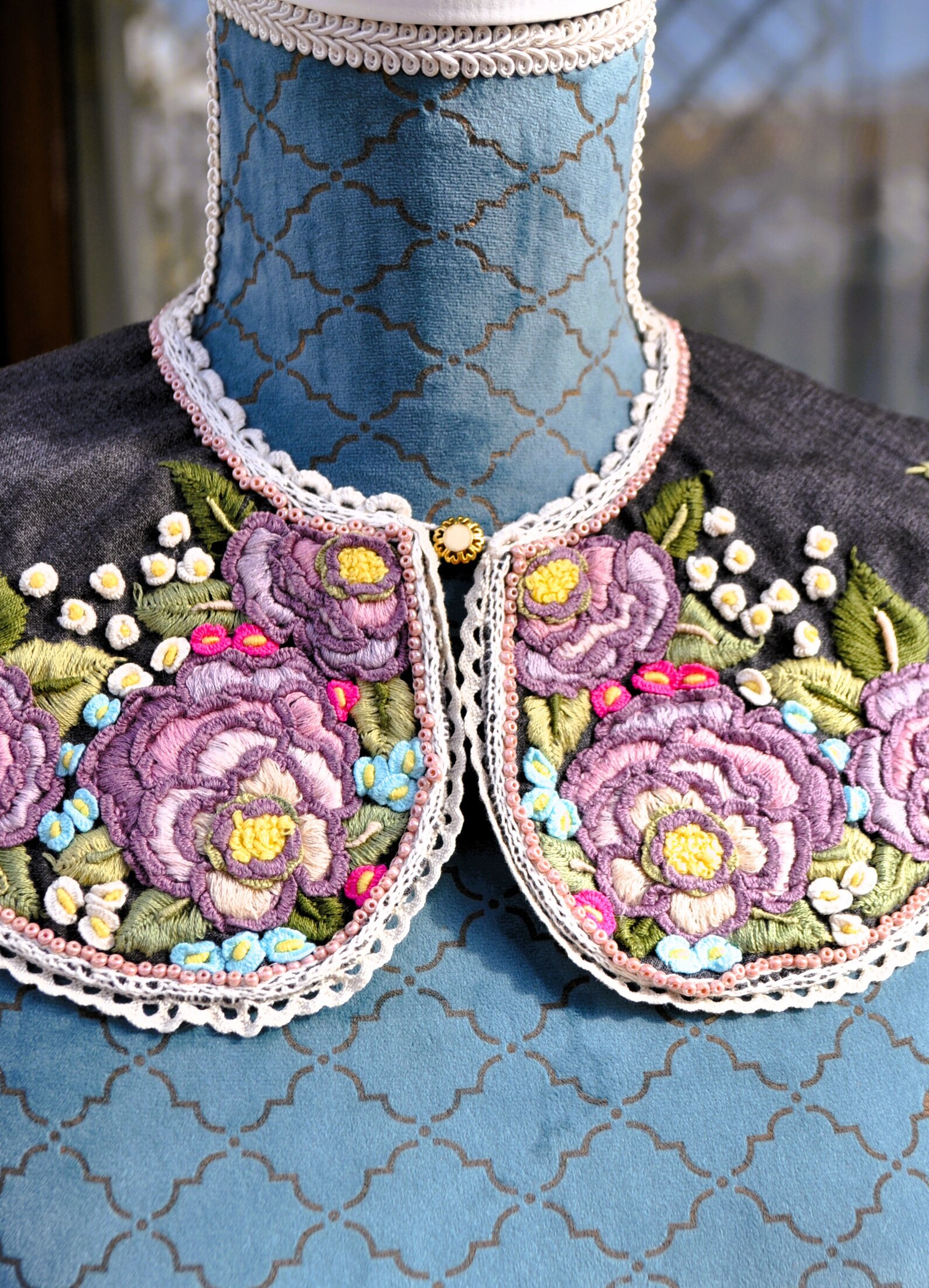 Embroidered Collar, Hand Embroidered, Peter Pan Collar, Brazilian ...
