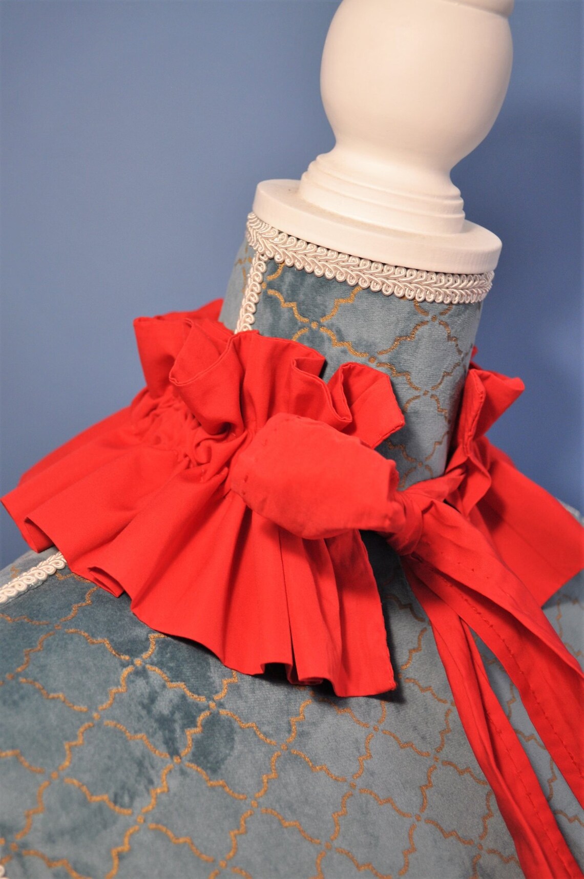 Ruffle Red Collar Red Scarlet Jabot Long Ties Collar | Etsy