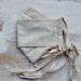 Beige Cotton Face Mask, Bridal Minimalist Mask, Adjustable Ribbon Mask ...
