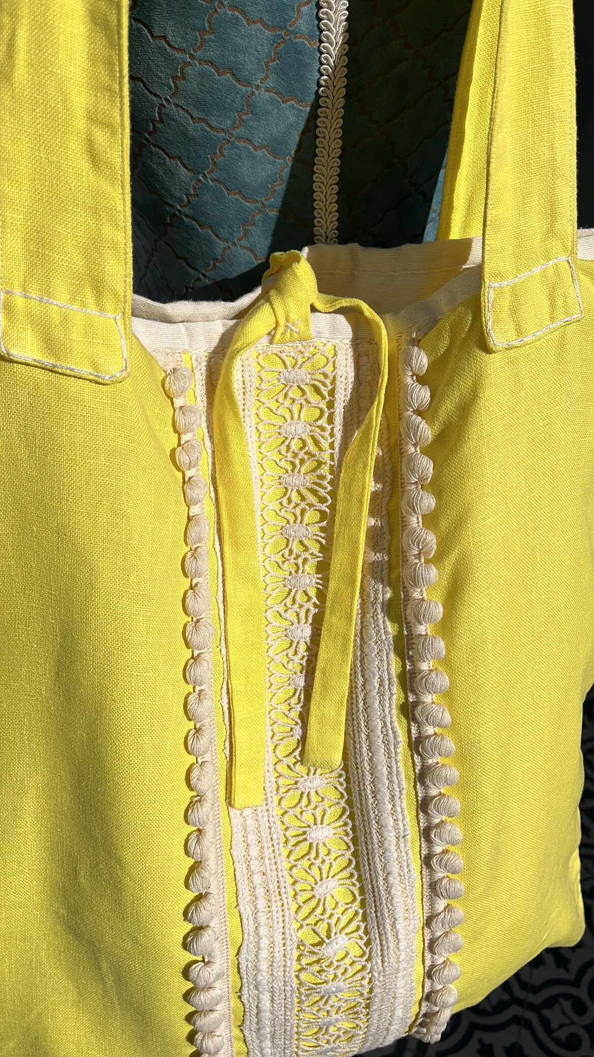 Linen Tote Bag, Large Tote Bag, Handmade Tassel, Bag With Tassel, Linen ...
